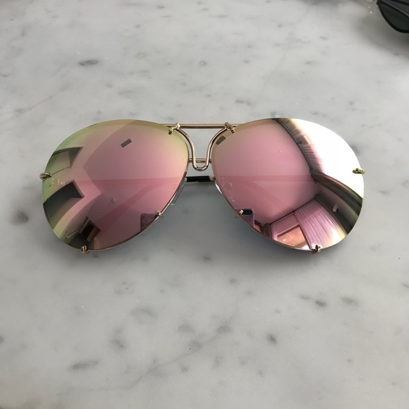 Accessories | Pink Mirrored Oversized Aviator Sunglasses | Poshmark